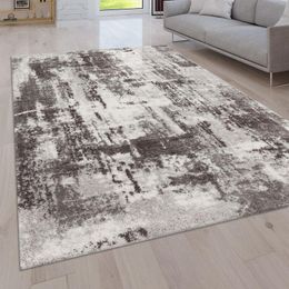 Hochflor Teppich Wohnzimmer Shaggy Modern Vintage Abstraktes Muster 60x100 cm, Grau - Paco Home