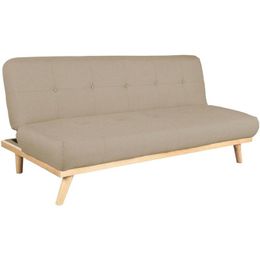 Sklum - Verstellbares 3-Sitzer Sofa aus Leinen Juhli Braun Weizen - Braun Weizen