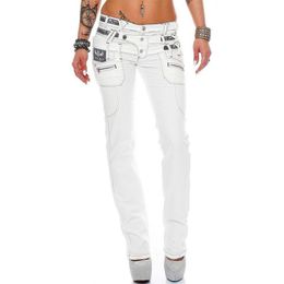 Cipo & Baxx Cipo & Baxx 5-Pocket-Jeans Low Waist Hose BA-CBW0245 im Biker Style mit Aufwendigen Verzierungen