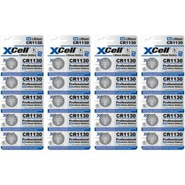 XCELL - 20x Lithium-Knopfzelle CR1130 (4x 5er-Blister)