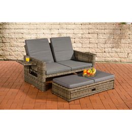 CLP Polyrattan Sofa Ancona 5mm grau-meliert eisengrau