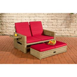 CLP Polyrattan Sofa Ancona 5mm natura rubinrot