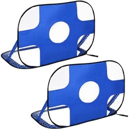 Fußballtore, Pop Up Tor, Tragbares Fußballnetz, 2er Set Minitore, mobil mit Tragetasche, Faltbar, Blau, 123 x 80 x 80 cm - Blau - HOMCOM