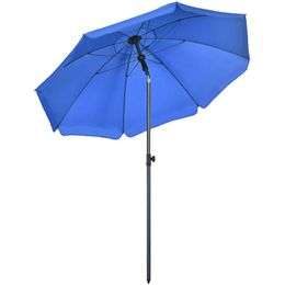 Outsunny Strandschirm, Sonnenschirm, mit Belüftungsöffnungen, verstellbare Neigung, UV50+ Ø1,80, Blau - Blau