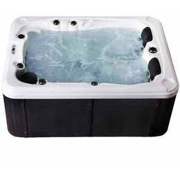 Home Deluxe Outdoor Whirlpool - Beach Pure - Maße: 210 x 155 x 83 cm - Inkl. Heizung, 51 Massagedüsen und 24 Lichtquellen i Außen Whirlpool für 3 Personen - Home