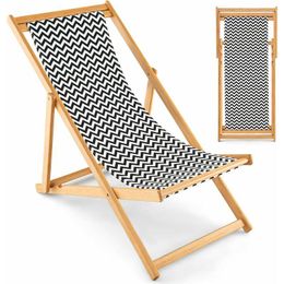 Costway Liegestuhl klappbar, Sonnenstuhl aus Bambus, Strandstuhl mit Verstellbarer Rückenlehne, bis 150kg belastbar, ideal für Garten, Terrasse und Strand