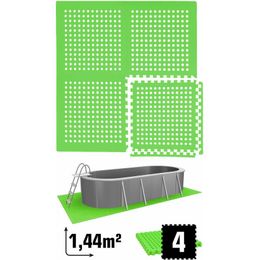 Eyepower - Poolmatte Bodenmatte 1,59qm Bodenfolie Bodenfliese 4er Set Unterlage für Pool - grün