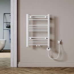 Sonni - Badezimmerheizkörper elektrischer Thermostat Handtuchhalter Handtuchtrockner Mittelanschluss weiß 700x500 mm Leistung 400W