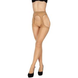 BANANALU Ouvert Strumpfhose Sexy Ouvert Strumpfhose mit offenem Schritt Cutout 20 DEN (1 St)