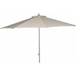 siena GARDEN Push Pro Mittelstockschirm silber/natur ø 300cm Gestell Alu silber, Streben Stahl, Bezug 100% Polyester, 180g/m² natur, Lichtschutzfaktor upf 50+