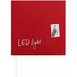 Sigel - Glas-Magnetboard artverum® led light, rot, 48 x 48 cm GL402-A
