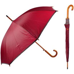 BURI Regenschirm mit Holzgriff Automatik Stockschirm Stützschirm Sonnenschirm Schirm