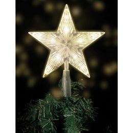 Spetebo - led Weihnachtsbaum Spitze 22 cm - 10 led - Beleuchteter Stern für den Christbaum mit Timer
