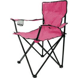 Spetebo Camping Klappstuhl mit Getränkehalter - pink - Campingstuhl klappbar mit Tragetasche - Stuhl faltbar für Festival Freizeit Garten Angler Sessel
