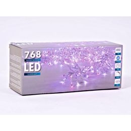 Spetebo Led Lichterkette mit 768 led - Länge 4,50 m/Leuchtfarbe blau und pink - Party Deko Beleuchtung für Innen- und Außen mit Timer und Dimmer
