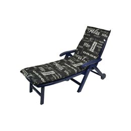 Spetebo - Sonnenliegen Polsterauflage Lifestyle - 195 x 60 cm - Universal Kissen für Gartenliegen - Liegestuhl Auflage Deckchair Liegekissen