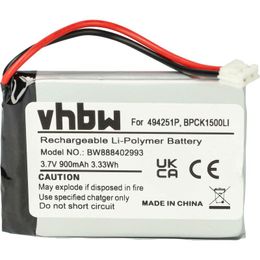 vhbw - 1x Akku kompatibel mit Audioline Watch & Care V130, V131, V132, V120, V150 Babyphone Sensormatte (900 mAh, 3,7 v, Li-Polymer)