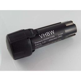 vhbw - Li-Ion Akku 2000mAh (3.6V) kompatibel mit Elektro Werkzeug aeg 413184 Ersatz für 4935413165, 4932352969.