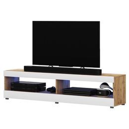 Selsey - viansola - TV-Schrank - 100 cm - Lancaster-Eiche / Weiß glänzend