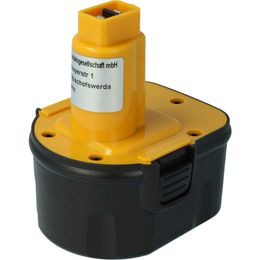 Ni-MH Akku 2000mAh (12V) kompatibel mit KC1262FK, KC12E, HP122K, HP431K-2, Würth BS12A Power Ersatz für Dewalt DC9071, DE9037, DE9071, DE9074. - vhbw