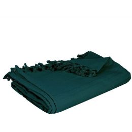 Atmosphera - Bettüberwurf aus Baumwolle - blaugrün 160x220 cm Blaugrün