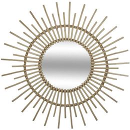 Atmosphera Wandspiegel, runder Spiegel, Badezimmerspiegel, rund ⌀ 76 cm Sonne - gold
