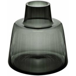 Vase aus Glas, Höhe 23 cm, Grau Atmosphera