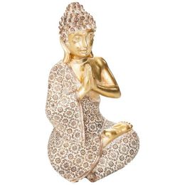 Atmosphera - Statuette sitzender Buddha - Kunstharz - vergoldet - H19 -5 cm Golden