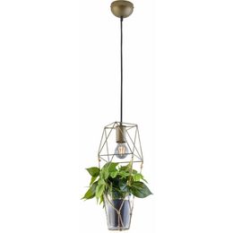 etc-shop Design Hänge Leuchte Käfig Pendel Decken Lampe Blumen Topf Sisal Wohn Zimmer Beleuchtung