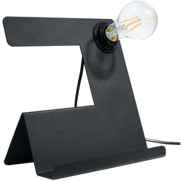 etc-shop - Tischlampe Schreibtisch Tischlampe Schlafzimmer schwarz Retro Design Tischleuchte E27, Stahl, Ablagefläche, 1x E27 Fassung, HxBxT 24x25x17