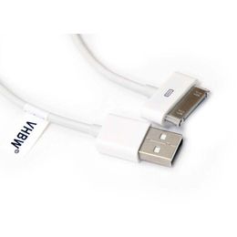 Usb Datenkabel (Typ a auf MP3 Player) kompatibel mit Apple iPod Touch 3 Gen. - A1318, Touch 4 Gen. - A1367 MP3 Player, Weiß - vhbw