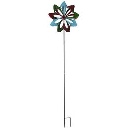 Schmetterlings-Blumen-Windspiel aus Metall für den Außenbereich Garten Hof Terrasse Rasen Gartendekoration dekorative Pfähle 32.5 x 121 cm
