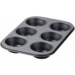 Muffinform 6er Backblech pure, für saftige Muffins & Cupcakes, Muffinblech (Farbe: schwarz), Menge: 1 Stück-3984 - Zenker