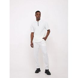 Denim Distriqt Trainingsanzug Freizeitanzug 2er Kombi Poloshirt mit Hose in Slim-Fit Weiß L