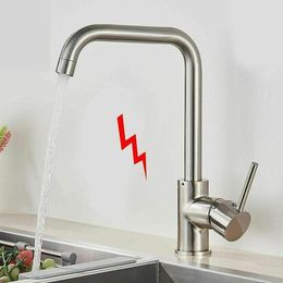 Niederdruck Wasserhahn Küche Armatur aus Edelstahl,Küchenarmatur 360° Schwenkbare Mischbatterie Küche Spültischarmatur für Boiler oder