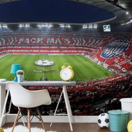 K&L WALL ART Große Fußball Fototapete fc Bayern München Pack Mas Vliestapete Allianz Arena 384x260cm - bunt
