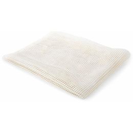 Beliani Antirutschmatte Weiß pvc und Polyester 110 x 140 cm Unterlage rechteckig zuschneidbar für Teppiche - Weiß