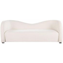 Beliani Sofa Weiß Samtstoff 3-Sitzer Geschwungene Form Elegant Modernes Design Gebogene Designer Couch für Wohnzimmer - Weiß