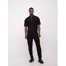 Denim Distriqt Trainingsanzug Freizeitanzug 2er Kombi Poloshirt mit Hose in Slim-Fit Schwarz M