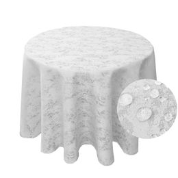 Brilliant Tischdecke MELIERT Tischdecke Weiß RUND 160 cm bügelfrei