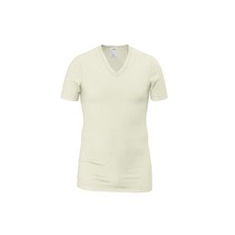 Hermko Unterhemd 40488 Herren kurzarm Shirt mit V-Ausschnitt aus Wolle / Tencel