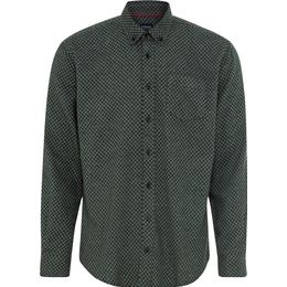 DUNMORE Flanelhemd, Modern Fit, Langarm, Button-Down-Kragen, für Herren, grün, S