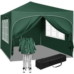 WOLTU - Pavillon, Faltpavillon 3x3 m, mit 4 Seitenwänden, Partyzelt wasserabweisend UV-Schutz 50+, höhenverstellbarer Gartenpavillon, mit