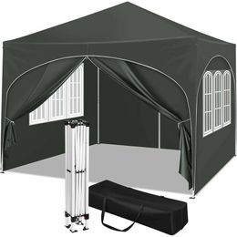 WOLTU - Pavillon, Faltpavillon 3x3 m, mit 4 Seitenwänden, Partyzelt wasserabweisend UV-Schutz 50+, höhenverstellbarer Gartenpavillon, mit