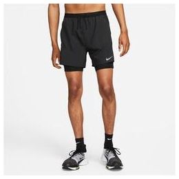 Globo NIKE Dri-FIT Stride 5" 2in1 Laufshorts Herren 010 - black/black/black/reflective silv S