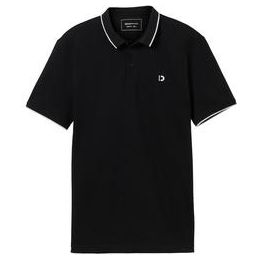 Tom Tailor DENIM Herren Basic Poloshirt, schwarz, Uni, Gr. XL