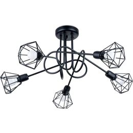 Kronleuchter SOLLUX LIGHTING "ARTEMIS" Lampen Gr. 5 flammig, Höhe: 28,5 cm, schwarz Deckenlampe Deckenlampen Verteiltes Licht