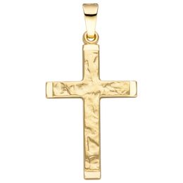 Kreuz-Anhänger Jobo "Anhänger Kreuz" Schmuckanhänger Gr. Gelbgold 585, gelb (gelbgold 585) Damen Anhänger