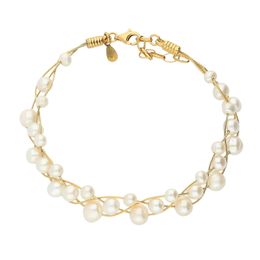 Perlenarmband Vivance "White" Armbänder Gr. Silber 925 (Sterlingsilber), silberfarben (silber 925) Damen Perlenarmbänder