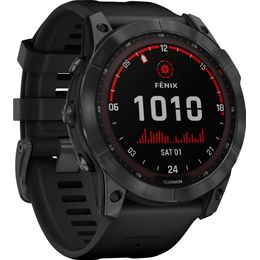 Smartwatch Garmin "FENIX 7X SOLAR" Smartwatches grau (dunkelgrau, schwarz) Fitness-Tracker